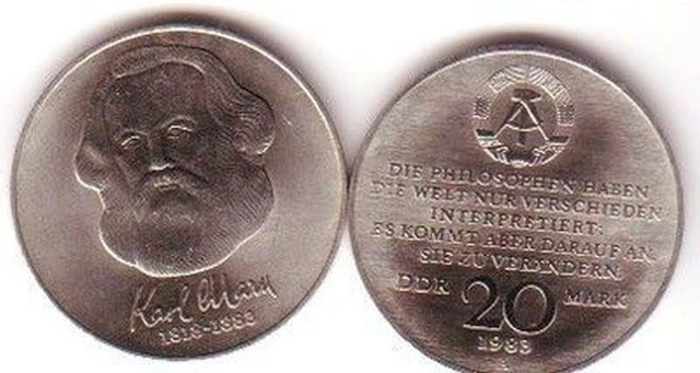 DDR GEDENK MÜNZE 20 Mark Karl Marx 1983 (110880) EUR 5,99 - PicClick DE