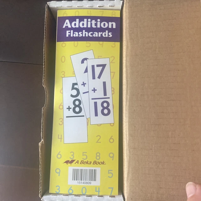ADDITION FLASHCARDS A Beka Book Flash Cards Grades K – 6th Teaching Aid ...