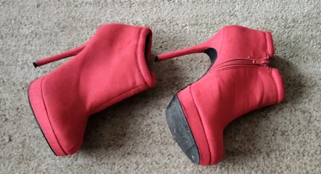 NEW LOOK RED High Heels Ankle Boots Size UK 5 £1.16 - PicClick UK