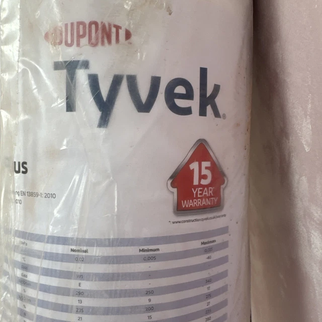 TYVEK SUPRO PLUS Breather Membrane 1.5m x 50m - Brand New in Original ...