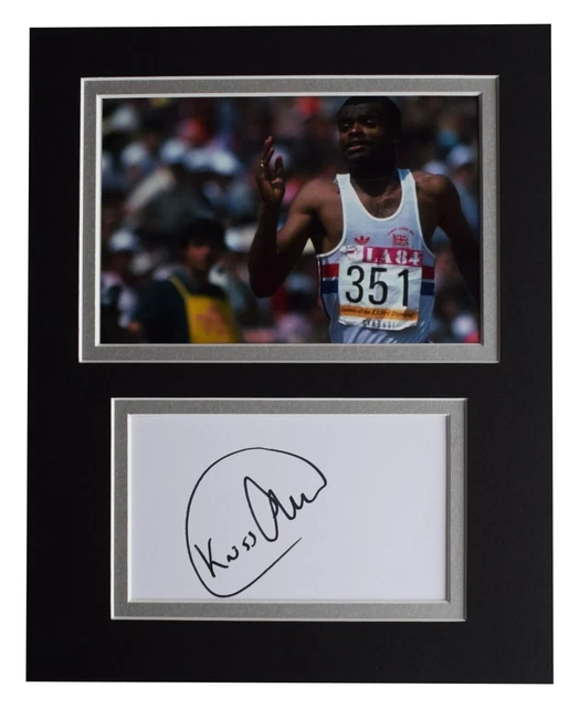 KRISS AKABUSI SIGNED Autograph 10x8 photo display Olympic Athletics ...