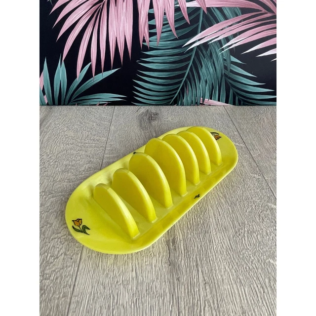 YELLOW TOAST RACK Embee Products plasticware - tulip pattern £12.10 ...