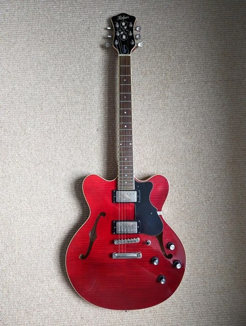 HOFNER VERYTHIN STANDARD CT Transparent Red £350.00 - PicClick UK