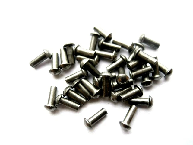 STEEL RIVETS 3X6 semi-round rivet DIN 660 semi-circular head rivet 3mm ...