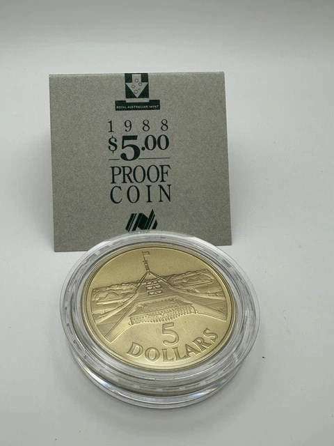 AUSTRALIA 1988 $5 Five Dollar Proof Coin New Parliament House RAM (Sc79 ...