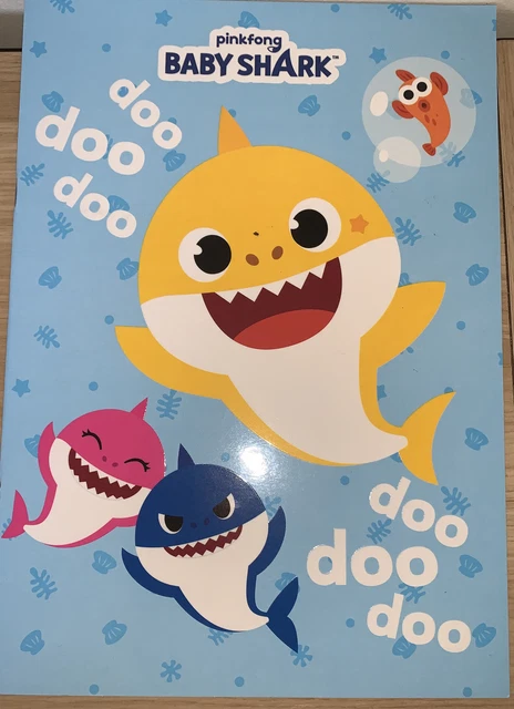 BABY SHARK COLOURING Book - A4 Size Big Bold pictures to colour in ...