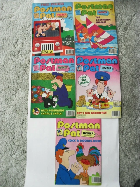 POSTMAN PAT WEEKLY comic No. 155,156,162, 187 and 195 1993 £14.00 ...