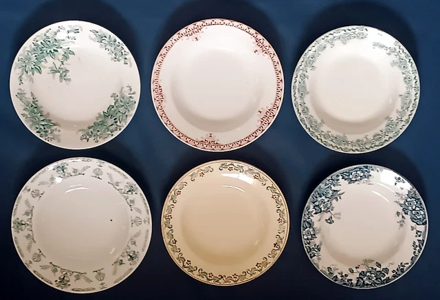 6 ASSIETTES CREUSES dépareillées Terre de fer fin 19e- début 20e EUR 35 ...