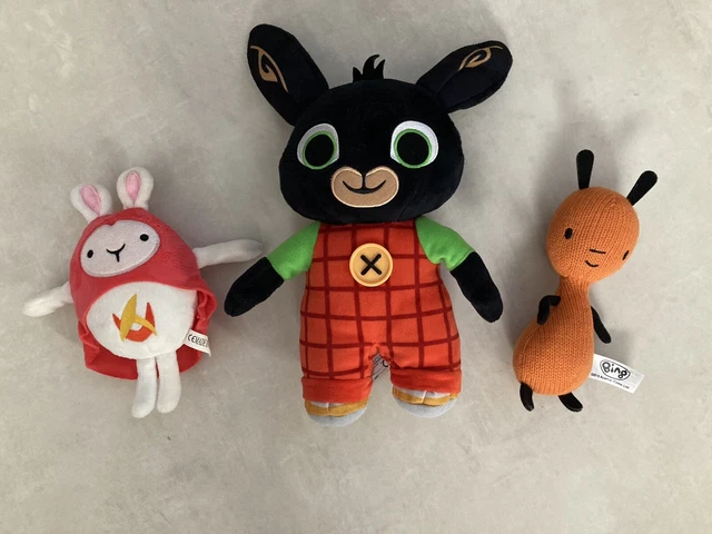 CBEEBIES BING PLUSH bundle, talking bing and hobbity voosh & flop £19. ...