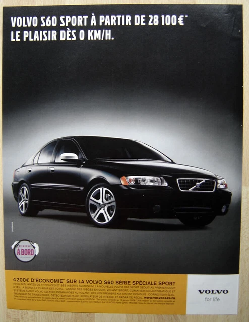 PUBLICITÉ PAPIER - voiture Volvo S60 de 2006 EUR 2,95 - PicClick IT