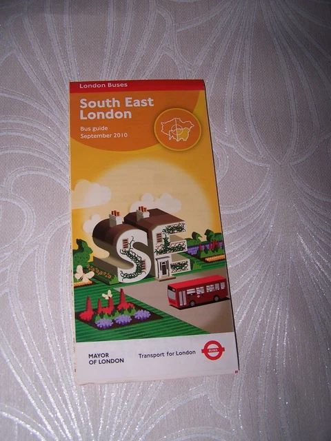 LONDON BUSES SOUTH East London Bus Guide Sept 2010 Folding Paper Map ...