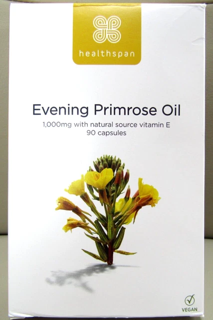 HEALTHSPAN EVENING PRIMROSE Oil 1,000mg & Vit E. 90 Capsules £17.99 ...