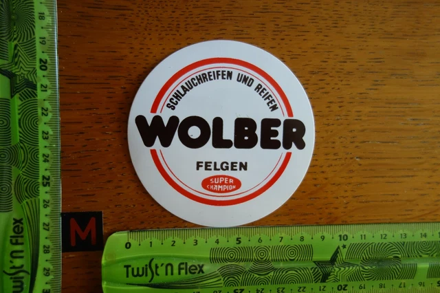 ALTER AUFKLEBER AUTO LKW Motorrad Reifen Felgen WOLBER Super Champion ...