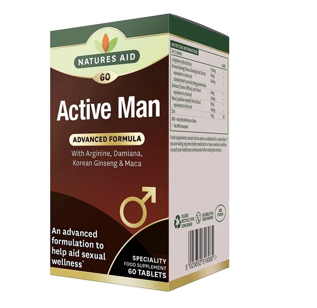 NATURES AID ACTIVE Man Tablets - High Strength 60 count (Pack of 1 ...