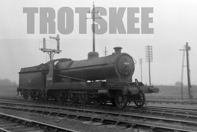 LARGER NEGATIVE BR British Railways Steam Loco 63664 Class O4 Langwith ...