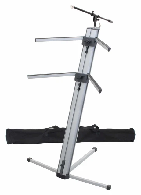 SUPPORT PIANO NUMERIQUE Synthétiseur Double Stand Set Potence de Micro ...