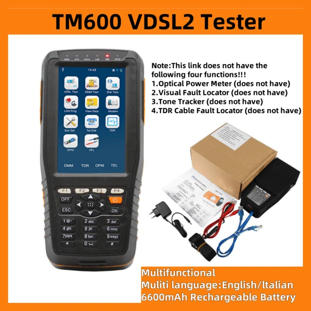 VDSL2 TESTER ALL-IN-ONE ADSL2+/VDSL2/ReadSL/DMM/xDSL/PPPoE Line Tester ...