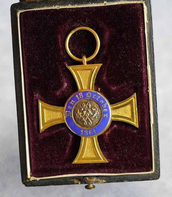 WW1 GERMAN IMPERIAL Prussian Order of Crown Breast Star cased badge ...