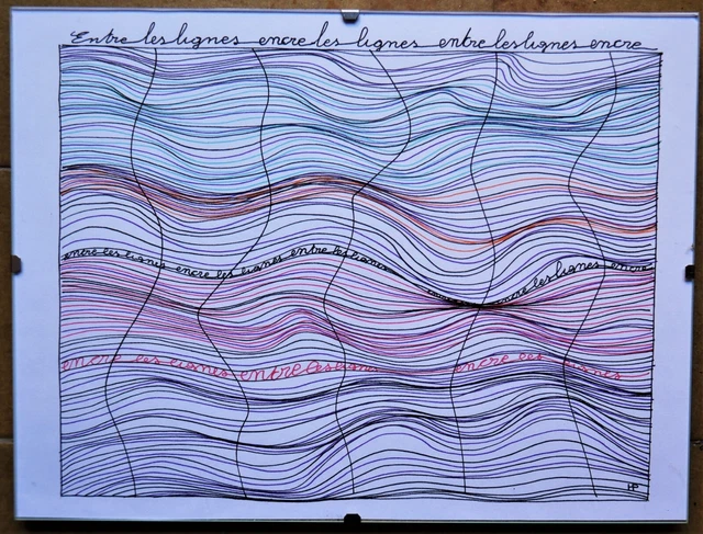 TABLEAU DE PATRICIA Honnet: "entre les lignes" EUR 10,00 - PicClick FR