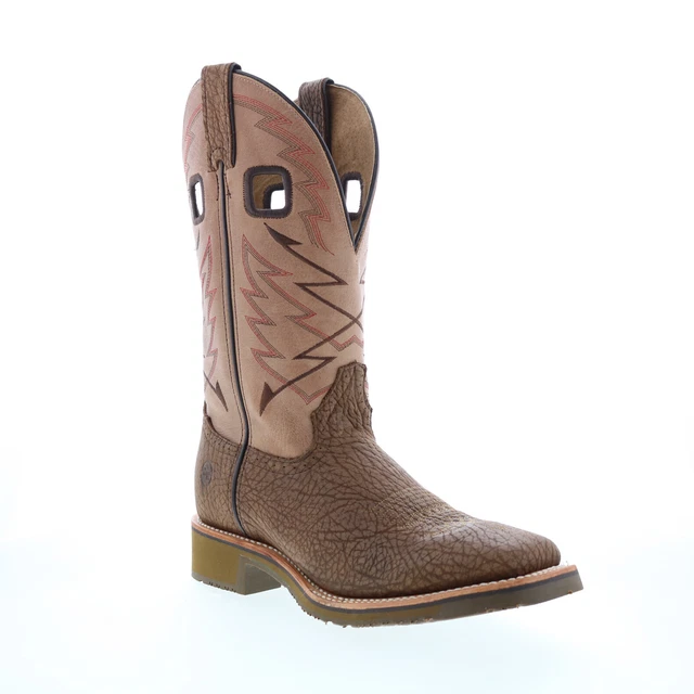 DOUBLE H CLAWSON Wide Square Toe 12" Mens Brown Wide Cowboy Western ...
