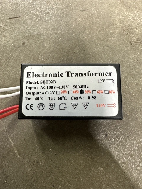 ELECTRONIC TRANSFORMER MODEL SET02B AC100v~130V 50/60Hz - 50W £16.97 ...
