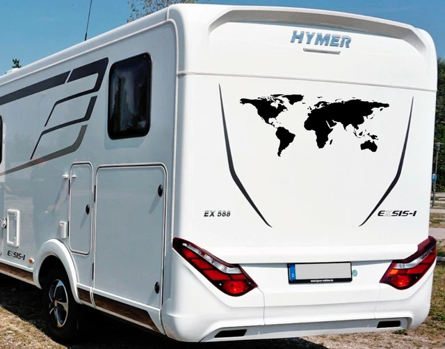 STICKER WORLD MAP globe earth caravan camper motorhome car foil0241b £9 ...