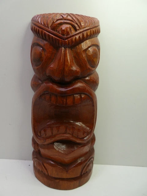 VINTAGE CARVED WOODEN Tiki Totem Statue Hawaiian Tiki Bar $58.00 ...