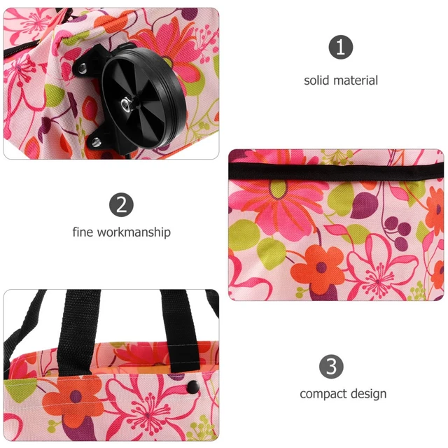 BAG WITH WHEELS Grocery Carrier Hand-pulled Folding Shopping Cart $37. ...