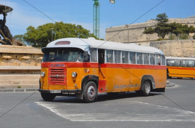 BUS PHOTO, ORANGE Malta Bus Photograph Picture, Vintage Bus On Route 34 ...