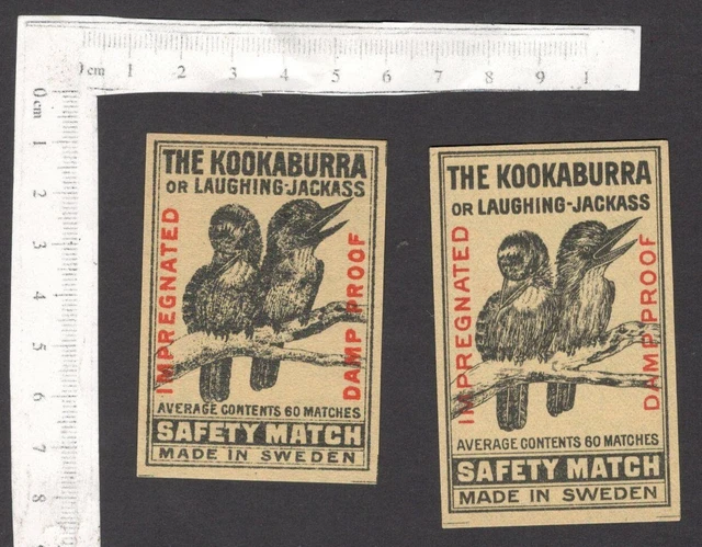 AUSTRALIA VINTAGE 1930S-40S matchbox labels THE KOOKABURRA (2) $5.00 ...