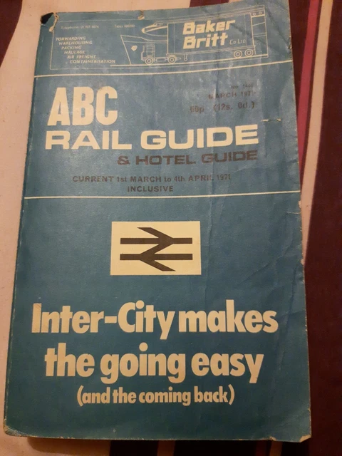 BRITISH RAIL ABC Rail Guide Inter City 1971 £15.00 - PicClick UK