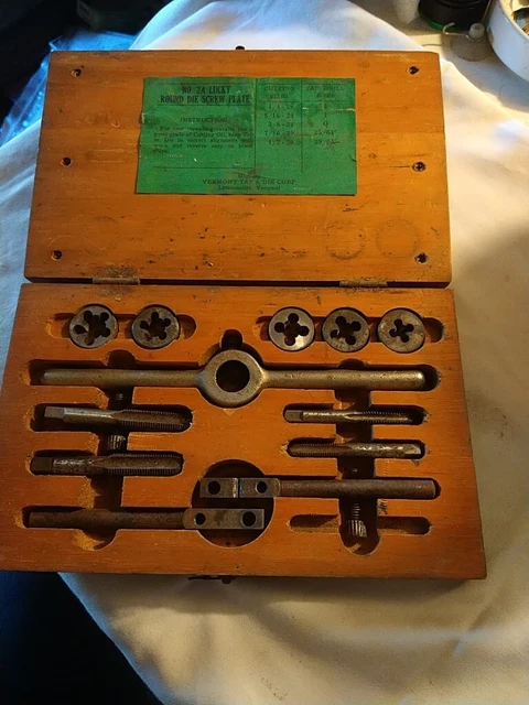 VERMONT NO 2A "Lucky" Tap & Die Set In Original Wood Case Usa Made! $50 ...