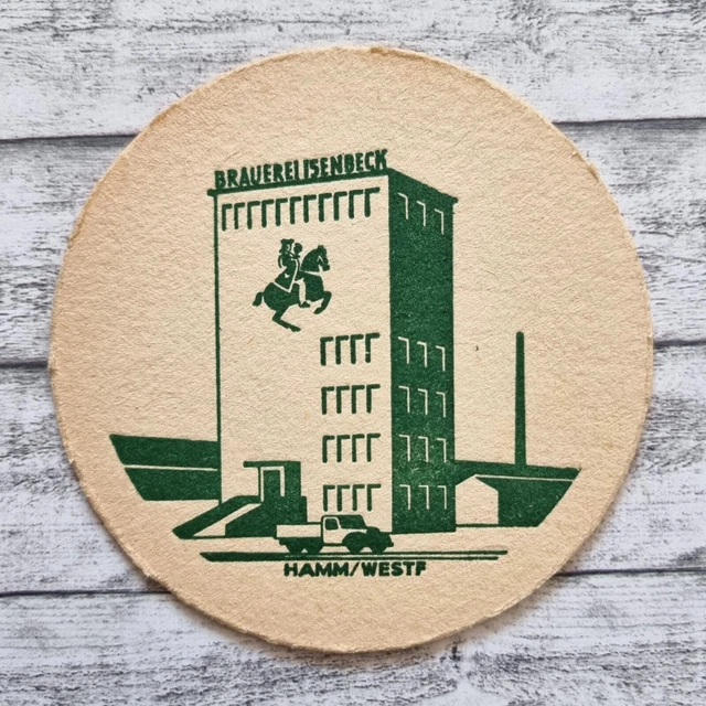 BRAUEREI ISENBECK HAMM Pferd Fabrik Gebäude Bierdeckel Werbung Reklame ...