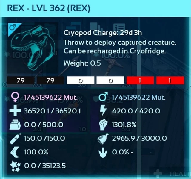 ARK SURVIVAL ASCENDED - Deadpool Rex Lvl 362 (3 Eggs) PC/PS5/XBOX PVE ...
