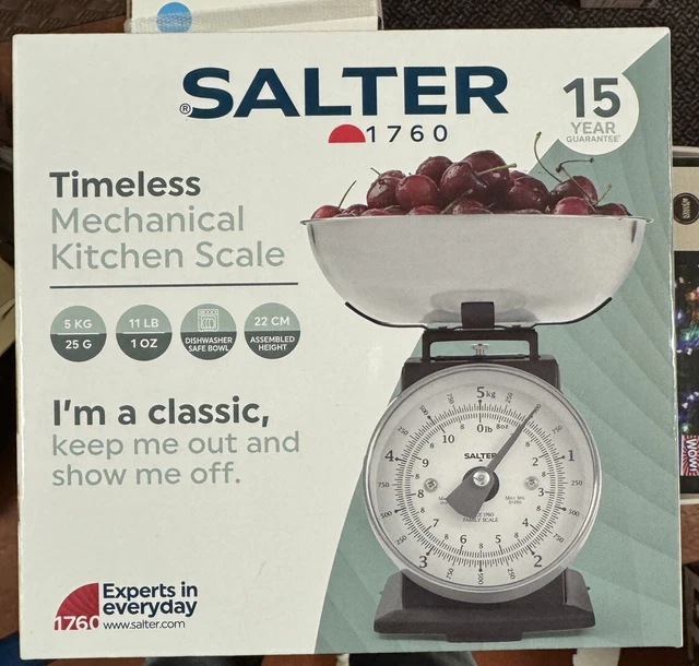 SALTER KITCHEN SCALE Timeless Mechanical 5 kg Capacity Dishwasher Safe ...