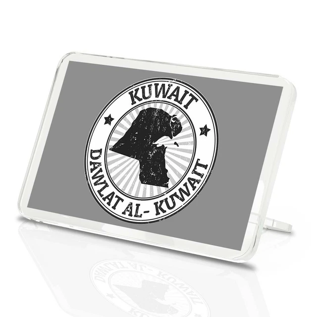 CLASSIC MAGNET WITH Stand - BW - Dawlat Al Kuwait Map Travel #41895 £3. ...