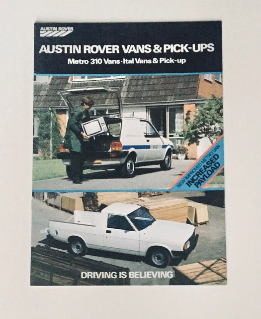 AUSTIN ROVER VANS & Pick-ups - Sales Brochure - Circa mid 1980s £7.90 ...