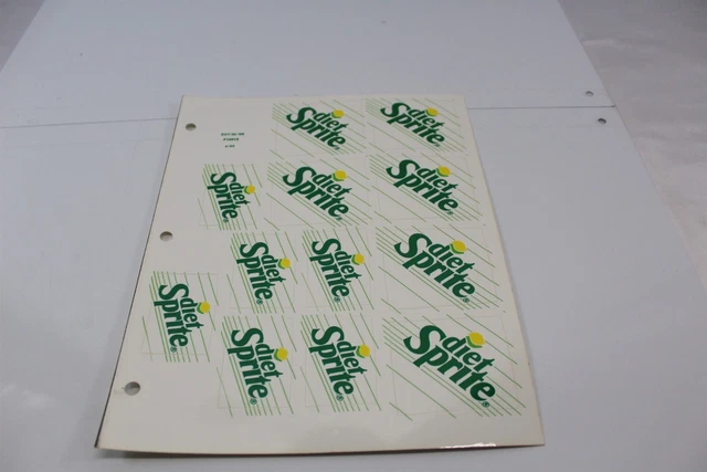 1989 SHEET ADVERTISING Labels Stickers Diet Sprite 12 Decals #19513 ...