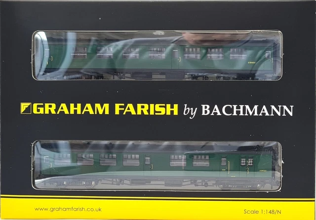 GRAHAM FARISH 374-991 Bullied Three Coach Set in BR (SR) Green Livery £ ...
