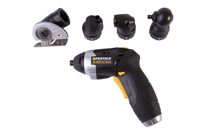 MINI LI-ION CORDLESS Screwdriver 3.6 V Rod Wrench PROTECO 4 in 1 ...