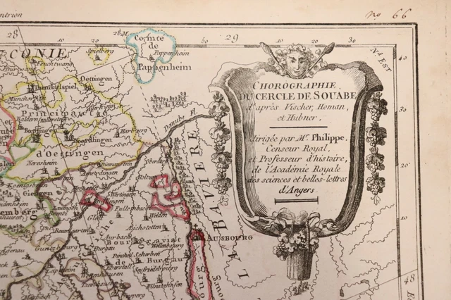 CARTE GRAVÉE D'ATLAS du XVIIIe siècle (vers 1770-1780) SOUABE Philippe ...