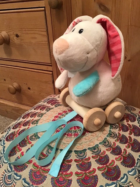 MY FIRST NICI Pull Cart Beige Bunny Rabbit Tilli Soft Plush Stuffed ...