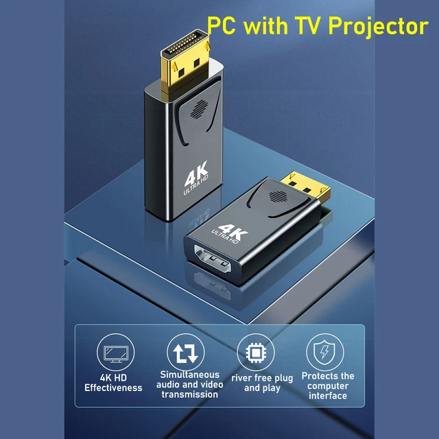 4K DISPLAYPORT TO HD Multimedia Interface Adapter Lossless Conversion ...
