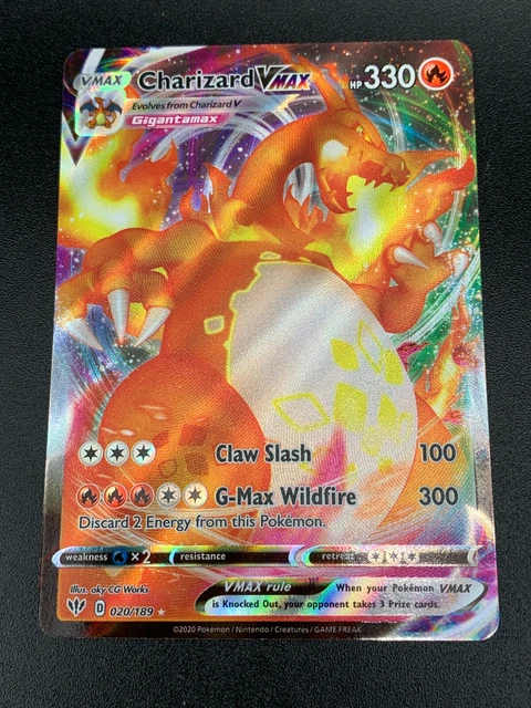CHARIZARD VMAX 020/189 Full Art Ultra Rare SWSH Darkness Ablaze NM 2020 ...