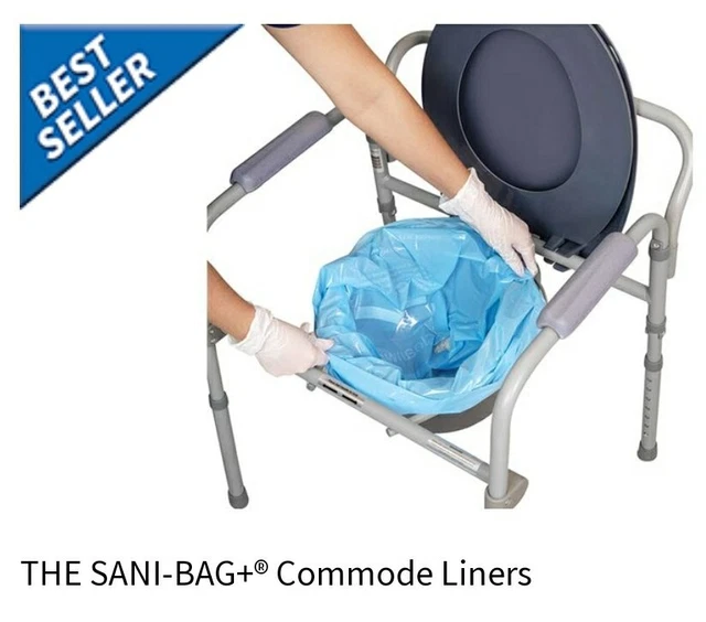 25X SANI BAG + Bedside Toilet Commode Pail Liner w/ Odor Neutralizer ...