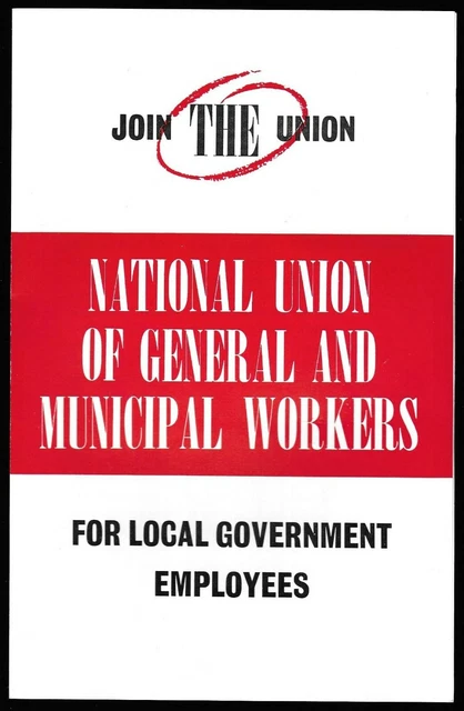 VINTAGE NUGMW NATIONAL Union General Municipal Workers Leaflet Form ...