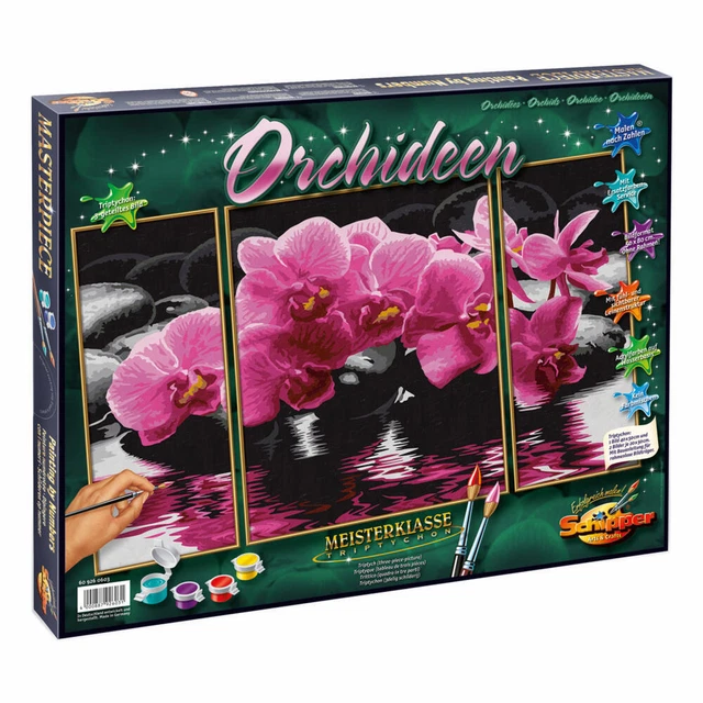 SCHIPPER MALEN NACH Zahlen, Orchideen, Triptychon, Zeichnen, Dekoration ...