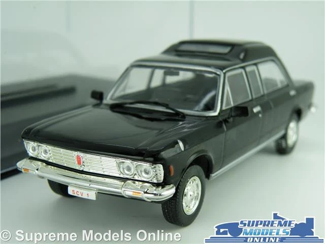 FIAT 130 POPEMOBILE Model Car 1:43 Scale Black Limousine + Display Case ...