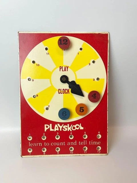 PLAYSKOOL VINTAGE PLAY Clock Learn to count and tell time EUR 5,65 ...
