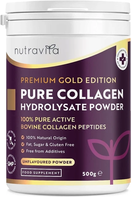COLLAGEN POWDER 500G - Premium Gold Standard Bovine- 50 Servings ...
